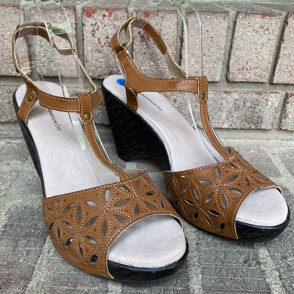 Jambu | Shoes | Jbu By Jambu Brown Wedge Sandal Size 1m | Poshmark